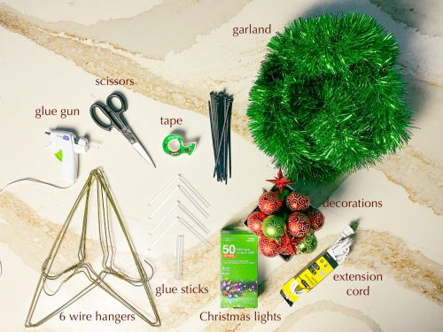Wire Hanger Christmas Tree - Modern Harvest
