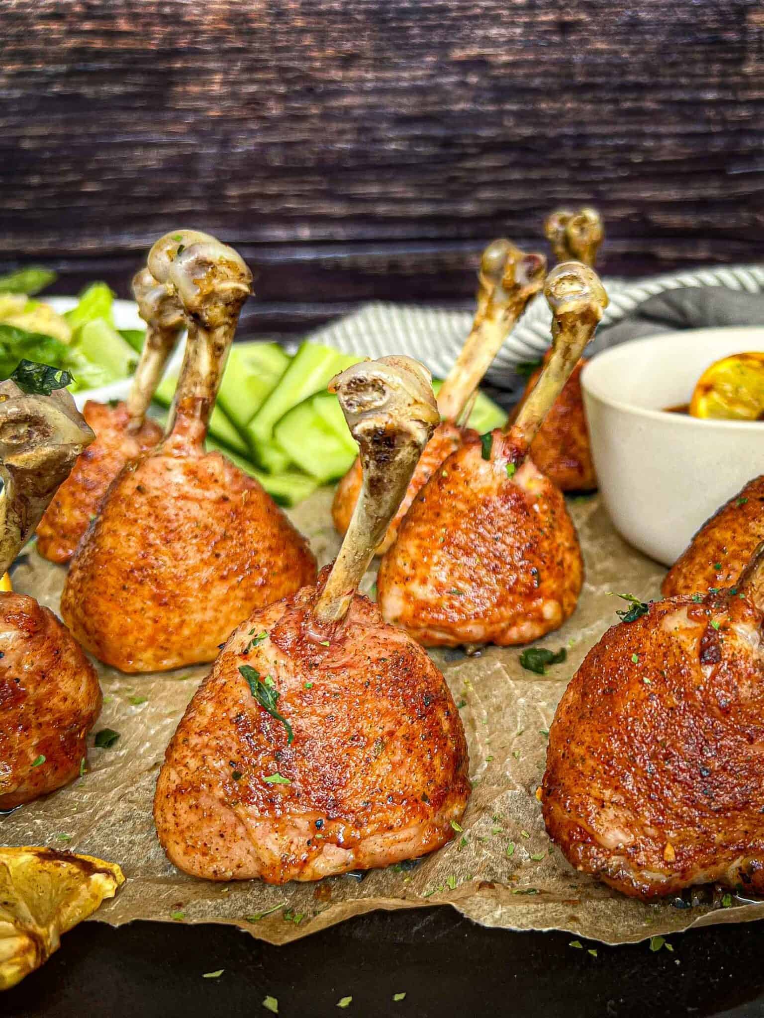 Crispy Grilled Chicken Leg Quarters | Traeger, Pit Boss, or Other ...